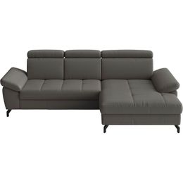 Sit & More sit&more Ecksofa &raquo;Vanity L-Form, B: 264 cm, Leder&laquo; Inkl.Sitz-,Kopf-und Armteilverstellung grau B/H/T: 264cm x 84cm x 181cm, NaturLEDER , Recamiere 