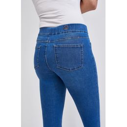 WONDERJEANS Damen Schlupfjeans "Pull on", blau, Gr. 34, Denim/Jeans, Obermaterial: 87% Baumwolle, 9% Polyester, 4% Elasthan, Jeans, Super bequem auch