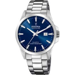Festina Herren Quarzuhr &raquo;Swiss Made&laquo; Armbanduhr, Herrenuhr, Damenuhr, Swiss Made, Edelstahlband, Datum silber Einheitsgr&ouml;&szlig;e