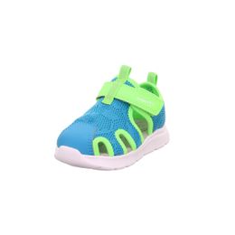 Superfit M&auml;dchen Sandale "WAVE WMS: mittel", Gr. 23, blau, Lederimitat, Textil, unifarben mit Farbeinsatz, Schuhe, Badeschuh, in WMS: Weite IV