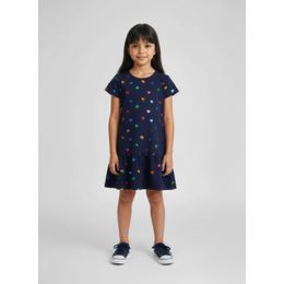 Blue Seven M&auml;dchen Jerseykleid, bunt, Gr. 134, bedruckt, unifarben, Jersey, Obermaterial: 95% Baumwolle, 5% Elasthan, Kleider, im tollem