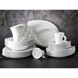 Creatable Kombiservice &raquo;Geschirr-Set ACACIA&laquo; Service, wei&szlig;, extravagantes Form, 30 Teile, f&uuml;r 6 Personen wei&szlig; Porzellan 30 Stk.