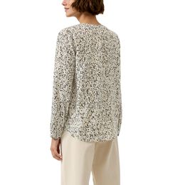 s.Oliver Damen Langarmbluse, beige, Gr. 44, gemustert, Web, Obermaterial: 100% Viskose, Blusen, mit All-Over Print