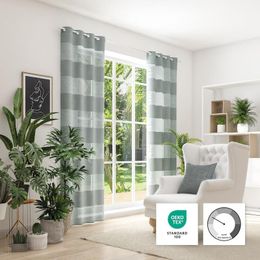 Neutex for you! Vorhang &raquo;SONORA&laquo; &Ouml;sen 1 Stk. tlg. 3D Musterung im Leinen-Look grau Jacquard, Polyester 245cm, &Ouml;sen, 144cm