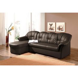DOMO collection Ecksofa &raquo;Papenburg, zeitlose R&uuml;ckensteppung, elegante Formensprache, L-Form&laquo; in gro&szlig;er Farbvielfalt, wahlweise mit Bettfunktion braun 