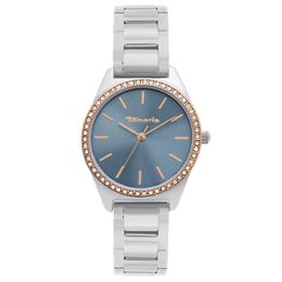 Tamaris Damen Quarzuhr Armbanduhr, Damenuhr, Edelstahlarmband, analog, Glassteine Einheitsgr&ouml;&szlig;e