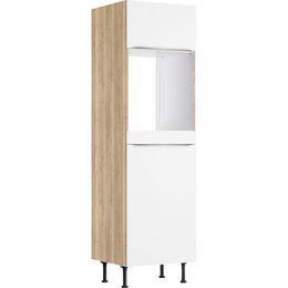 KOCHSTATION Backofenumbauschrank &raquo;KS-Aken&laquo; wei&szlig; wildeiche Nachbildung, B/H/T: 60cm x 211,8cm x 58,4cm