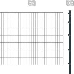 Arvotec Einstabmattenzaun &raquo;ESSENTIAL 140 zum Aufschrauben&laquo; Zaunh&ouml;he 140 cm, Zaunl&auml;nge 2 - 60 m grau Kunststoff, Stahl H/L: 140cm x 58m, Pfosten: 30 Stk.