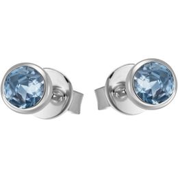 Firetti Damen Paar Ohrstecker &raquo;Schmuck Geschenk Gold 375 Gold 585 Ohrschmuck Ohrringe Solit&auml;r&laquo; mit unterschiedlichen Edelsteinen blau 5,3mm, Wei&szlig;gold 