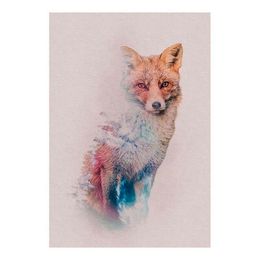 Komar Bild &raquo;Animals Forest Fox&laquo; Tiere 1 Stk. tlg. Wandbild zur Dekoration - ohne Rahmen bunt Holz, Papier B/H/T: 50cm x 70cm, Tiere, 1 Stk.