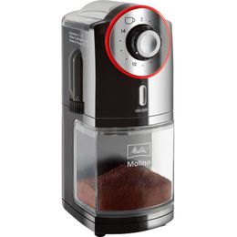 Melitta Kaffeem&uuml;hle &raquo;Molino 1019-01&laquo; 100 W Scheibenmahlwerk 200 gBohnenbeh&auml;lter rot Einheitsgr&ouml;&szlig;e