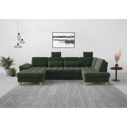 Sit & More sit&more Wohnlandschaft &raquo;Westham U-Form&laquo; wahlweise mit Schlaffunktion, Bettkasten, Sitztiefenverstellung gr&uuml;n 90% Polyester 10%Polyamid B/H/T: 338cm x
