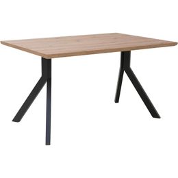 massivline&more Esstisch braun B/H/T: 160cm x 76cm x 90cm, ohne Auszug, fixe Tischplatte