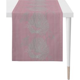 Apelt Tischl&auml;ufer &raquo;Nora - Herbstzeit, Jacquard, Herbstdeko, Herbst&laquo; Fleckschutz rosa Leinen, Polyester, Viskose B/L: 48cm x 140cm, 1 Stk., rechteckig