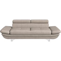 COTTA 3-Sitzer &raquo;Enterprise&laquo; Big-Sofa, mit Armteilverstellung & Kopfteilverstellung grau Softlux -Kunstleder;Luxus-Kunstleder B/H/T: 233cm x 75cm x 