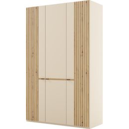 Musterring Kleiderschrank &raquo;Isabelle&laquo; Lamellen in Eiche, Griffe in schwarz, verschiedene Gr&ouml;&szlig;en und Farben beige Hartfaserplatte, Holzwerkstoff Champagner-Dekor, 