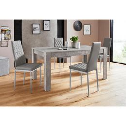 OTTO home Essgruppe &raquo;Lynn160/Brooke&laquo; Set, Set: Tisch mit 4 St&uuml;hlen grau Einheitsgr&ouml;&szlig;e