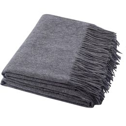 ZOEPPRITZ1828 Wohndecke &raquo;Since 1828 Cashmere&laquo; Klassisch unifarbenes Plaid aus besonders feinem Cashmere grau Kaschmir B/L: 130cm x 180cm