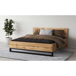 Home Affaire Bettgestell &raquo;Bronne, Topeseller, Industrial Design&laquo; In den Breiten 140cm, 160cm und 180cm, Stauraumbett in drei Breiten, stabil mit Kufen