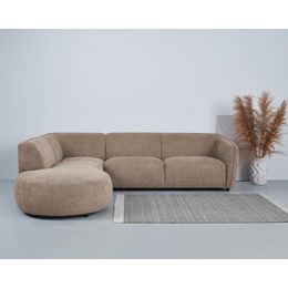 Home Affaire Ecksofa &raquo;OSTRUP Rundsofa, L-Form, Naturt&ouml;ne, Boucle oder Chenille&laquo; Breite 273 cm, organische Form mit sanften Rundungen grau 100% 