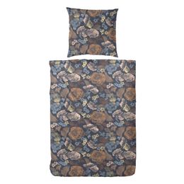Primera Bettw&auml;sche &raquo;Edelflanell-Bettw&auml;sche Exciting&laquo; 2 Stk. mit einem aufregenden Blumenmuster blau Edel-K&ouml;per-Flanell, Obermaterial: 100% Baumwolle B/L: 