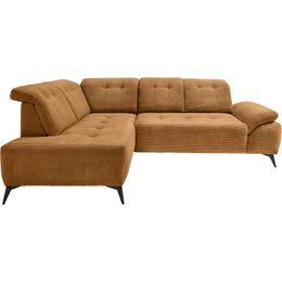 Home Affaire Ecksofa &raquo;Lazio modern und bequem, schmale Armlehnen, tolle Detailverarbeitung&laquo; zwei verschiedene Fu&szlig;farben w&auml;hlbar braun 93% Polyester, 7