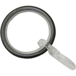 Gardinia Gardinenring &raquo;mit Gleiteinlage&laquo; Serie Gardinenstangen Set Sol schwarz Metall 10 Stk.