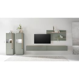 Home Affaire Wohnwand &raquo;City/Giron, moderne Anbauwand, Komplettset in vielen Farben verf&uuml;gbar&laquo; Set, 5 Stk. tlg. gr&uuml;n Holzwerkstoff B/H/T: 440cmcm x 