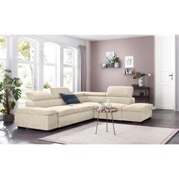 OTTO home Ecksofa &raquo;Alberto L-Form&laquo; mit Kopfteilverstellung, wahlweise mit Schlaffunktion beige 90% Polyester, 10% Polyamid;Luxus-Microfaser weich (9)0