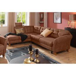 OTTO home Ecksofa &raquo;Trondheim L-Form&laquo; mit Federkern braun Struktur weich ( 97% Polyester, 3% Baumwolle);Luxus-Microfaser ALTARA NUBUCK (100% Polyester)