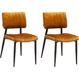 OMG Design Esszimmerstuhl &raquo;Ivan&laquo; (Set) 2 Stk.pflegeleichter Samtvelour Bezug, K&uuml;chenstuhl gold Stoff B/H/T: 46cm x 85cm x 62cm, 2 Stk., Stoff uni