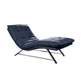 W.Schillig Relaxliege &raquo;daily dreams&laquo; in Waffelkissen-Optik, wahlweise mit Motor, Kufengestell, in 2 Breiten blau Longlife Xtra-Leder Z59: Glattleder 