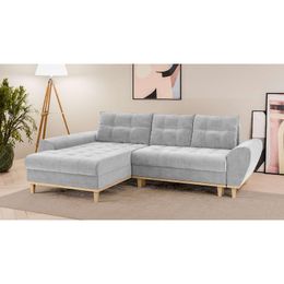 Home Affaire Ecksofa &raquo;Ahrdorf mit Bettfunktion und Bettkasten, Ma&szlig;e: B/H/T 268/86/175 cm&laquo; L-Form mit 3 R&uuml;ckenkissen und moderne gerundete Armlehnen 