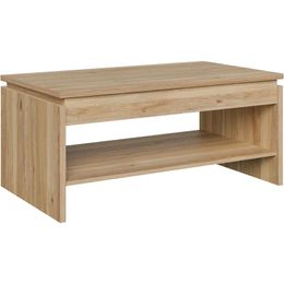 FORTE Couchtisch &raquo;Couchtisch, Ablage, Stauraum, als Esstisch nutzbar&laquo; h&ouml;henverstellbar, B/H/T 100/45,7/56 cm braun B/H/T: 100cm x 45,5cm x 56cm
