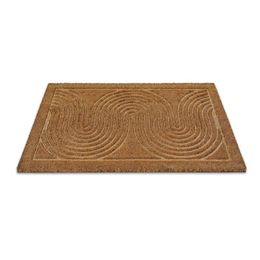 Wecon Home Fu&szlig;matte &raquo;Retro Flow&laquo; rechteckig 14 mm H&ouml;he Kokos, pflegeleicht, rutschfest, Retro Design, Schmutzfangmatte beige Kokos B : 45cm 1 Stk., 