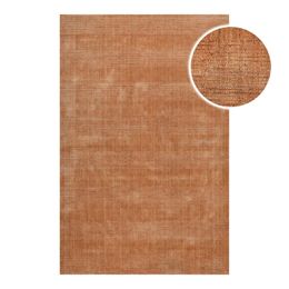 Wecon Home Teppich &raquo;Seattle&laquo; rechteckig 11 mm H&ouml;he Kurzflorteppich, handgewebt, TENCEL & Schurwolle, Streifen, Wohnzimmer braun Lyocell B : 80cm 1 Stk
