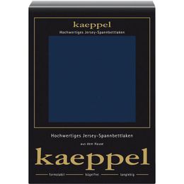 Kaeppel Spannbettlaken &raquo;Single Jersey Mako Elasthan&laquo; aus 97% Baumwolle und 3% Elasthan blau Jersey-Elasthan, Obermaterial: 97% Baumwolle, 3% Elasthan B/L: 