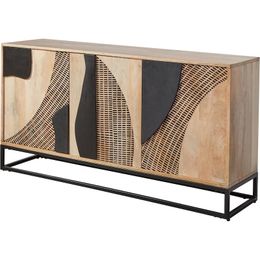 GUTMANN FACTORY Sideboard Kommode, Breite 140 cm beige Massivholz B/H/T: 140cm x 75cm x 40cm, Mango, 3 Stk.