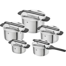Zwilling Topf-Set &raquo;More&laquo; Set, 4 Kocht&ouml;pfe (16, 20, 22, 24 cm), 1 Stieltopf (18 cm), 5 tlg. Edelstahl 18/10 silber Einheitsgr&ouml;&szlig;e
