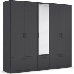Rauch Dreht&uuml;renschrank &raquo;Kleiderschrank Schrank Garderobe W&auml;scheschrank BARI mit Spiegel&laquo; mit Schubk&auml;sten und modernem Griff in Graumetallic MADE IN 