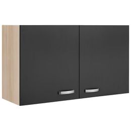 Optifit H&auml;ngeschrank &raquo;Faro&laquo;, mit Metallgriffen, Breite 100 cm grau akaziefarben, B/H/T: 100cm x 57,6cm x 34,6cm, T&uuml;ren: 2 Stk.
