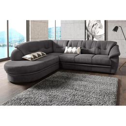 Sit & More sit&more Ecksofa &raquo;Savona&laquo; wahlweise mit Schlaffunktion grau NaturLEDER (echtes Rindsleder) in Sitz und R&uuml;cken. Korpus in passendem Kunstleder SOFTLUX 