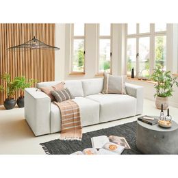 Home Affaire 3-Sitzer &raquo;Noord mit Kedernaht, Breite 232 cm&laquo; Cord, Struktur, Webstoff, mit Wellenunterfederung, Massivholzrahmen beige 100% Polyester B/
