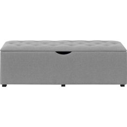 Home Affaire Hockerbank &raquo;Knobbed&laquo; Hockerbank mit Stauraum, Breite 120 cm und 160 cm grau Struktur fein (100% Polyester) f&uuml;r Bett Classico, Piazza, 