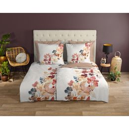 Good Morning Wendebettw&auml;sche &raquo;Cocoo&laquo; 3 Stk. 100% Baumwolle, Renforc&eacute;, Rei&szlig;verschluss, Wendeoptik, Bl&auml;tter bunt Renforc&eacute;, Obermaterial: 100% Baumwolle 