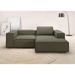 Home Affaire Ecksofa &raquo;Watertown, kompakte L-Form, 246 cm breite f&uuml;r kleinere R&auml;ume&laquo; modernes Ecksofa mit Feincordbezug, platzsparend & bequem gr&uuml;n 96%