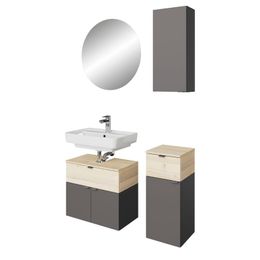Badm&ouml;bel-Set &raquo;Quickset 394&laquo; Komplett-Set, 4 Stk. tlg. grau Einheitsgr&ouml;&szlig;e
