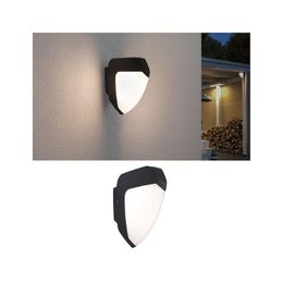 Paulmann LED Au&szlig;en-Wandleuchte &raquo;Ikosea IP44 50x203mm 3000K 4,4W 350lm 230V Anthrazit Kunststoff&laquo; 1 Stk. Warmwei&szlig; Bewegungsmelder seewasserresistent grau 1, H: 