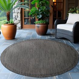Ayyildiz Teppiche Outdoorteppich &raquo;GIZA 1410, auch als L&auml;ufer und Rund&laquo; rund 3 mm H&ouml;he L&auml;ufer, In- und Outdoor, Wetterfest, Wasserabweisend, robust schwarz Polypropylen 