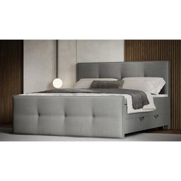 FORTE Boxspringbett &raquo;Eve inkl. zwei Bettk&auml;sten und Kaltschaum Topper&laquo; und einer 7-Zonen-Tonnentaschen-Federkernmatratze (H3) grau Liegefl&auml;che B/L: 